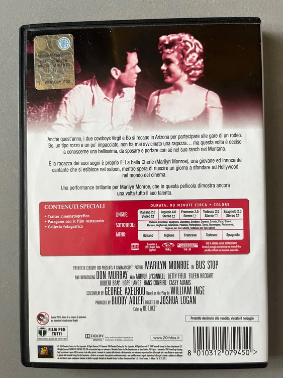 Fermata d‘autobus (1956) DVD 📀 - Marilyn Monroe (Neu (gemäss Beschreibung)) in Sierre für CHF 24 ...