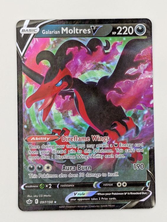 Galarian Moltres V | Ultra Rare | Chilling Reign (Neu (gemäss ...