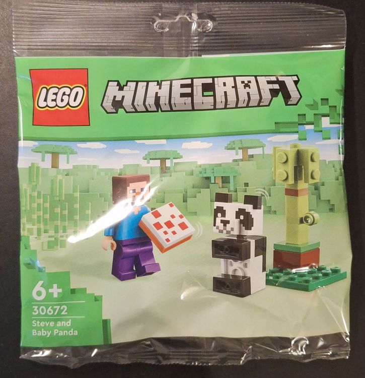 Lego 🐼 Minecraft 30672 Steve und Baby Panda (Neu und originalverpackt ...