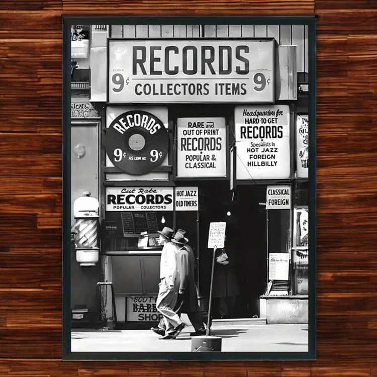 Affiche Décoration Poster magasin de musique vintage vinyle (Neuf avec ...