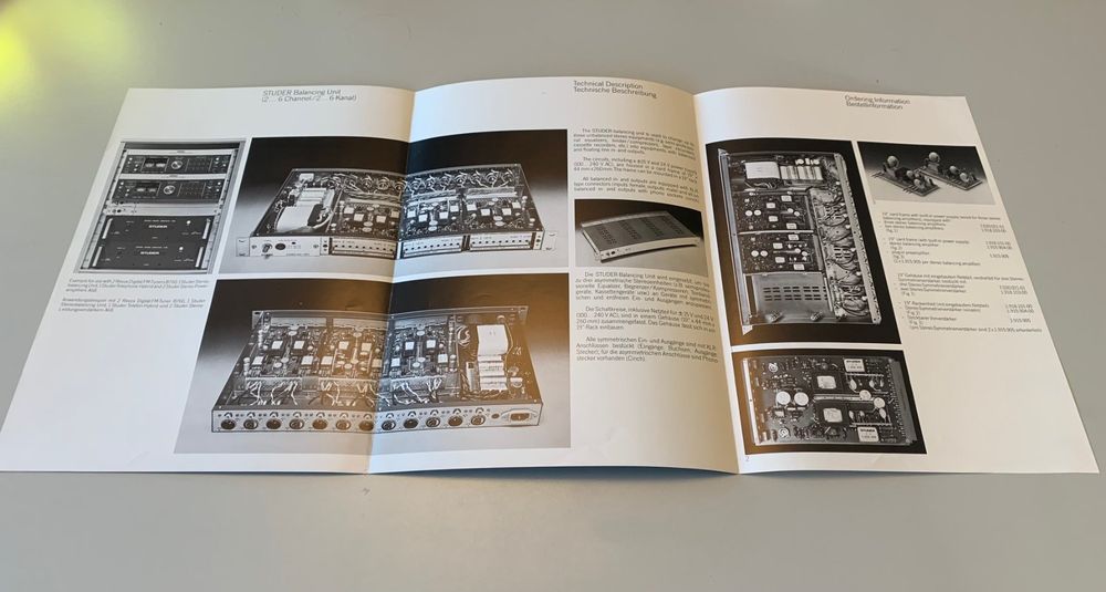 ORIGINAL STUDER BALANCING UNIT KATALOG (Neu (gemäss Beschreibung)) in ...