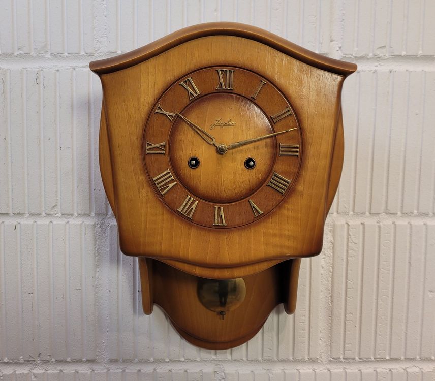 Alte Junghans Wanduhr Pendeluhr m. Aufzug Halbstunden Schlag (Gebraucht ...