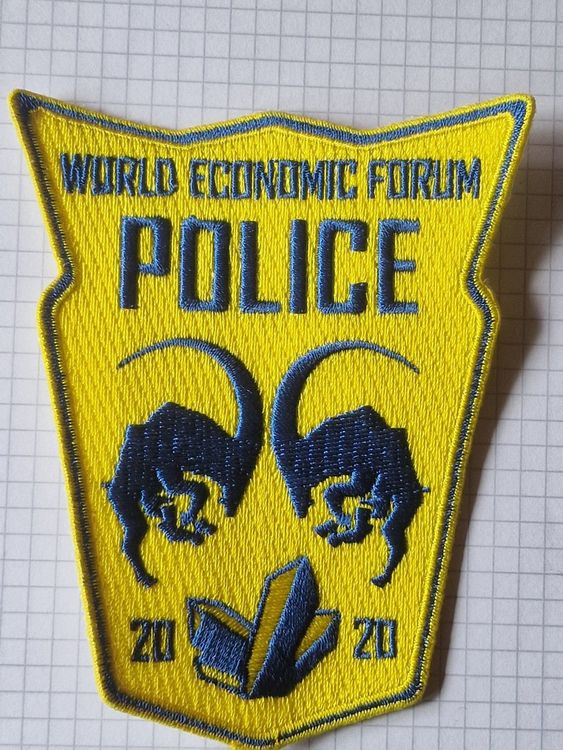 Polizei abzeichen Badge WEF DAVOS 2020 Gelb (Neu (gemäss Beschreibung ...