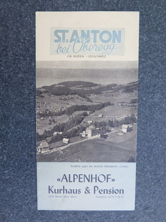 St Anton Bei Oberegg Ob Heiden Alpenhof Faltprospekt Kaufen Auf