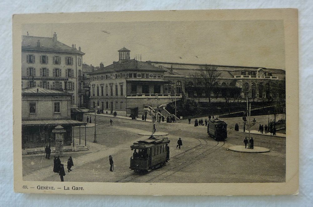 AK GENÈVE / GENF GE, la Gare/Bahnhof, Tram, belebt (Gebraucht) in Wallisellen für CHF 12 – mit ...