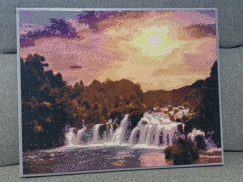Diamant Painting Wasserfall Sonnenuntergang Bild Landschaft (Gebraucht) in Lohn-Ammannsegg für ...