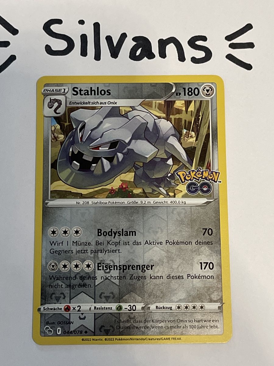 Stahlos Reverse Holo 044/078 Pokemon GO Deutsch (Neu (gemäss ...