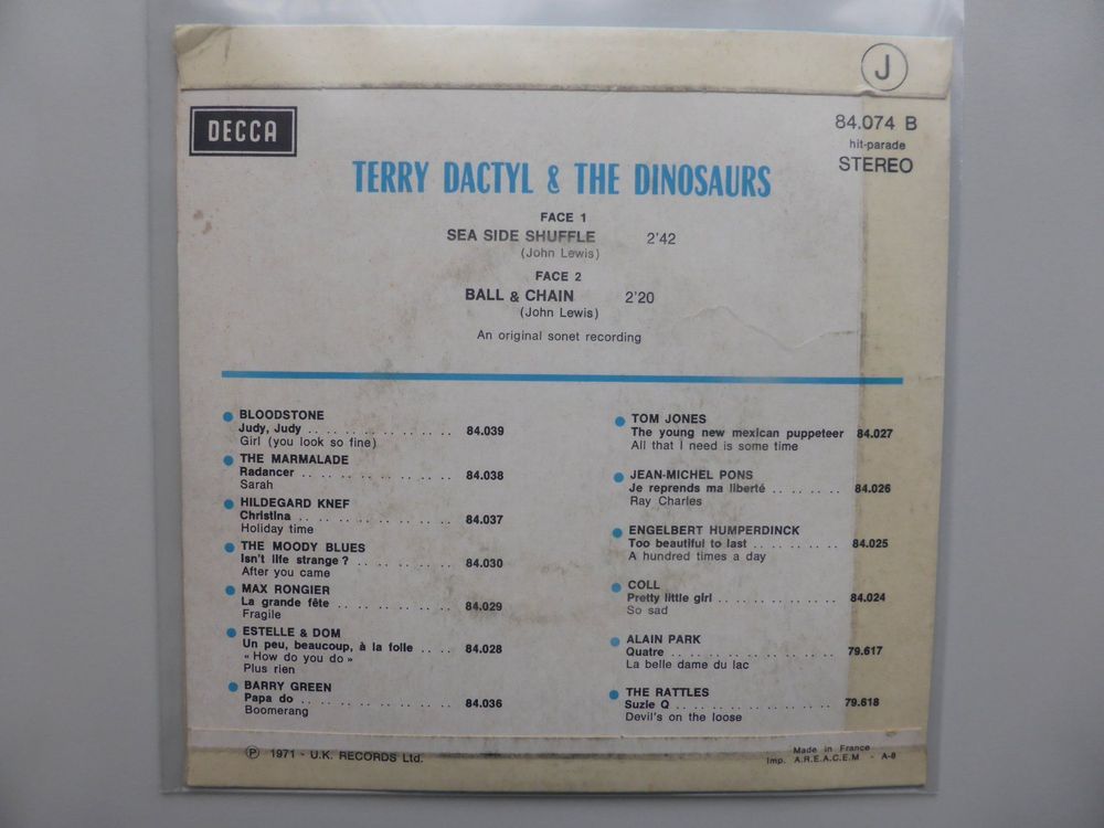 VINYL SINGLE TERRY DACTYL AND THE DINOS | Kaufen auf Ricardo