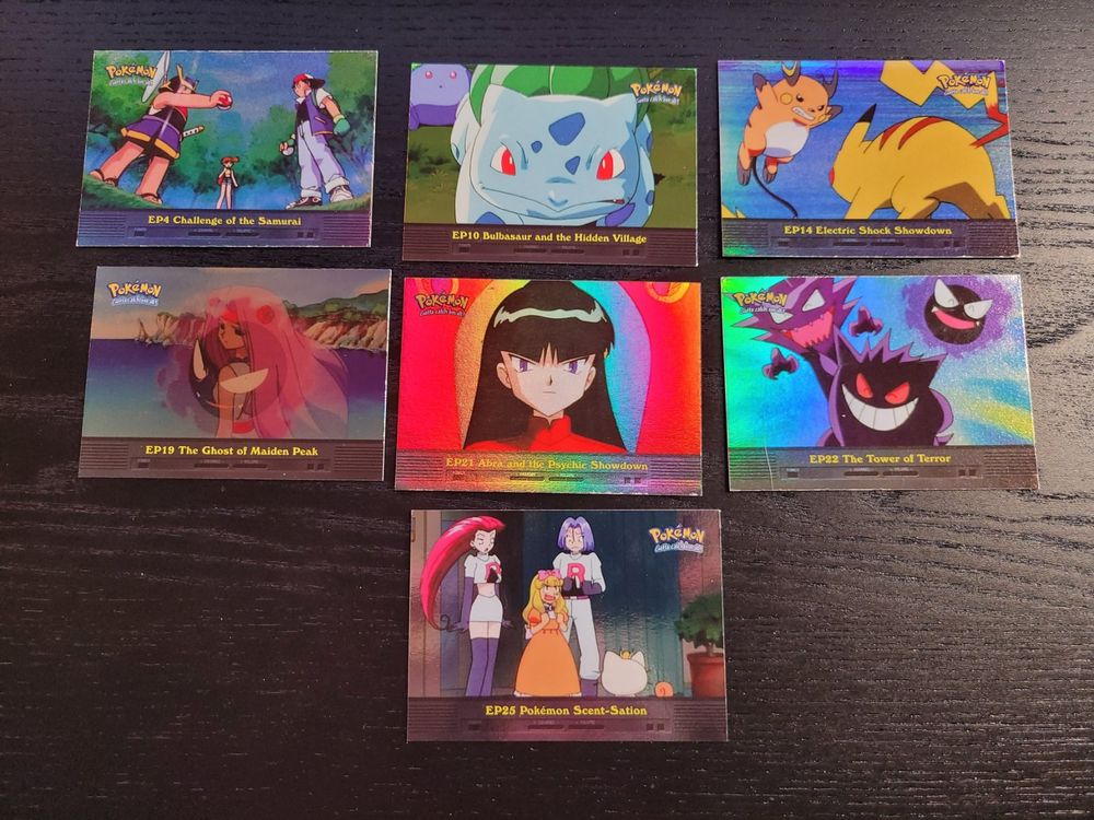 Pokémon Topps Animation Series Rainbow Foil - 7 Stück | Acheter sur Ricardo