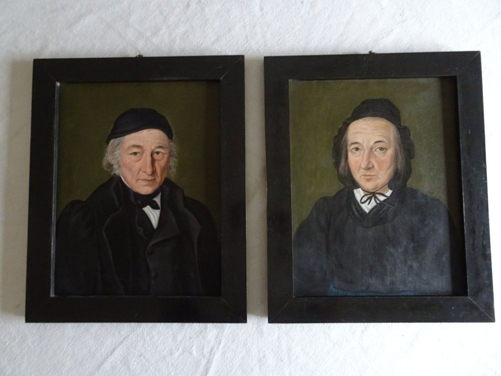 Graubünden Landamann Urb.Raschein und Gemalin Portraits19.Jh (Gebraucht ...