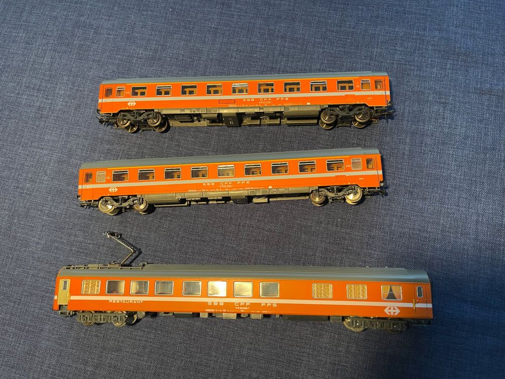SBB 3 orange Wagons Restaurant und 1.Klasse, Made in Austria | Kaufen ...