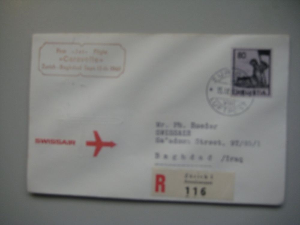 Erstflugbrief Zürich - BAGHDAD 15.11.1960 (Gebraucht) in Wangs für CHF 3.5 – mit Lieferung auf ...