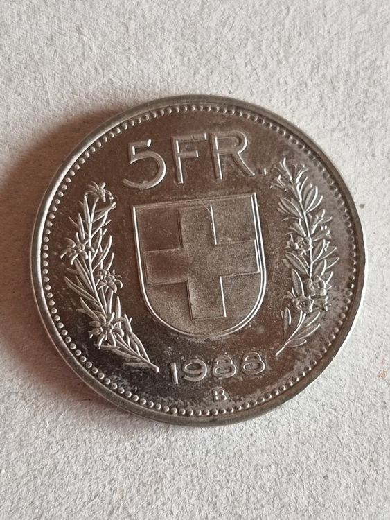 5 Franken 1988 - vertiefte Randschrift | Kaufen auf Ricardo