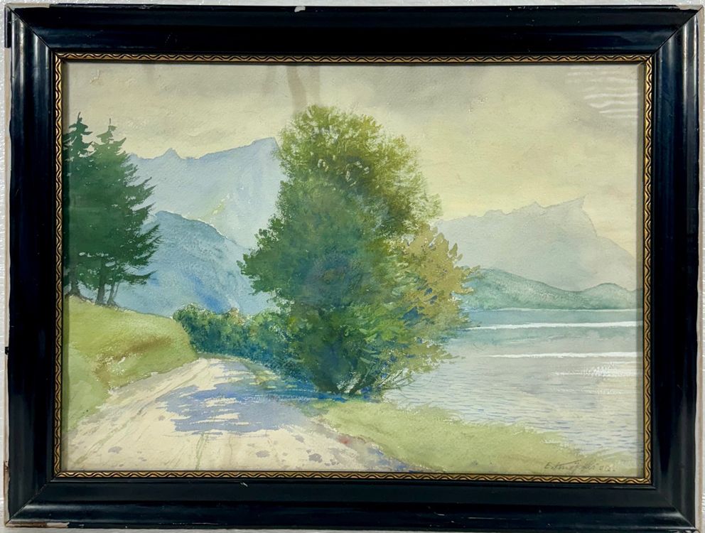 Thurnersee mit Niesen Ansicht Aquarell unleserlich Signiert | Kaufen auf Ricardo