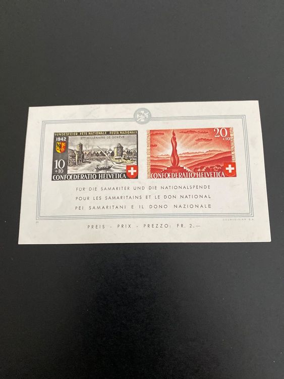 Pro Patria Bundesfeierblock 1942 Postfrisch | Kaufen auf Ricardo