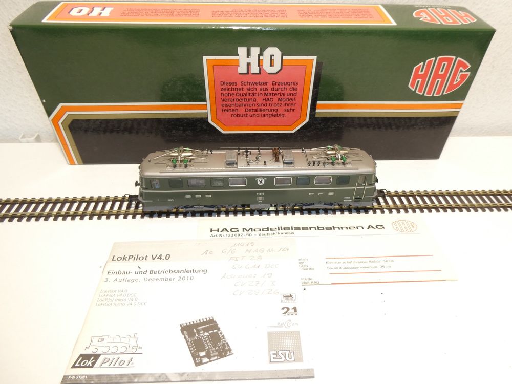 HAG Lokomotive SBB 11419 Ae 6/6 Appenzell Digital DCC HO 127 (Gebraucht) in Luzern für CHF 262.9 ...
