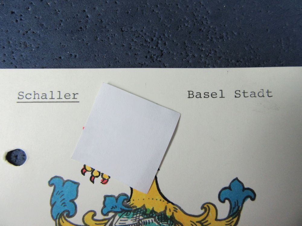 SCHALLER BASEL STADT BS FAMILIEN-WAPPEN KARTE | Kaufen auf Ricardo