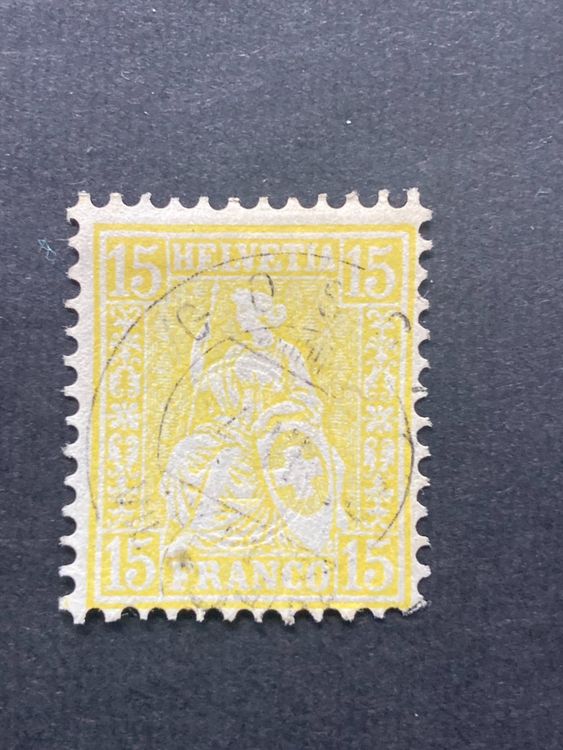 Schweiz 1875 sitzende Helvetia 15 Rp. gestempelt (Gebraucht) in Liestal für CHF 8 – mit ...