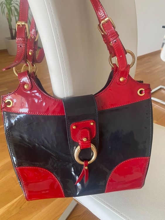 Lack Leder Tasche Lorbac Blau/Rot (Gebraucht) in Schmiedrued für CHF 50 ...