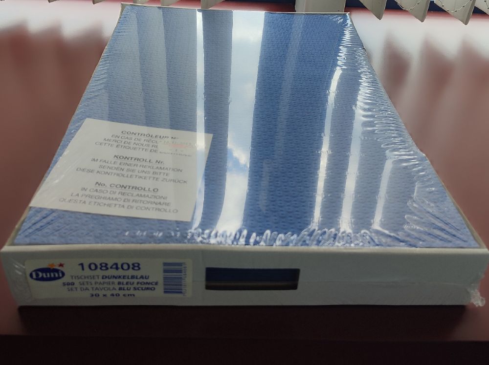 Papier Tischsets Duni 30 x 40 cm originalverpackt blau (Neu und originalverpackt) in Unterterzen ...
