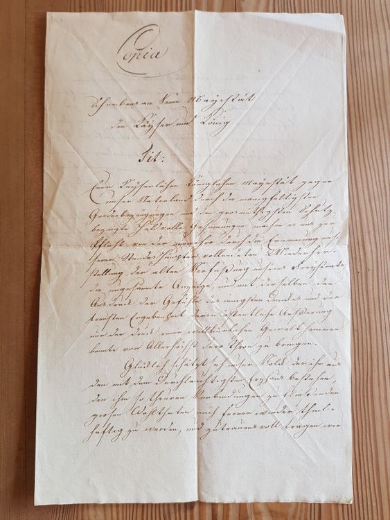 Brief an Kaiser Franz II, Chur, 29. Sept 1802, Drei Bünde GR (Gebraucht) in Sils im Domleschg ...