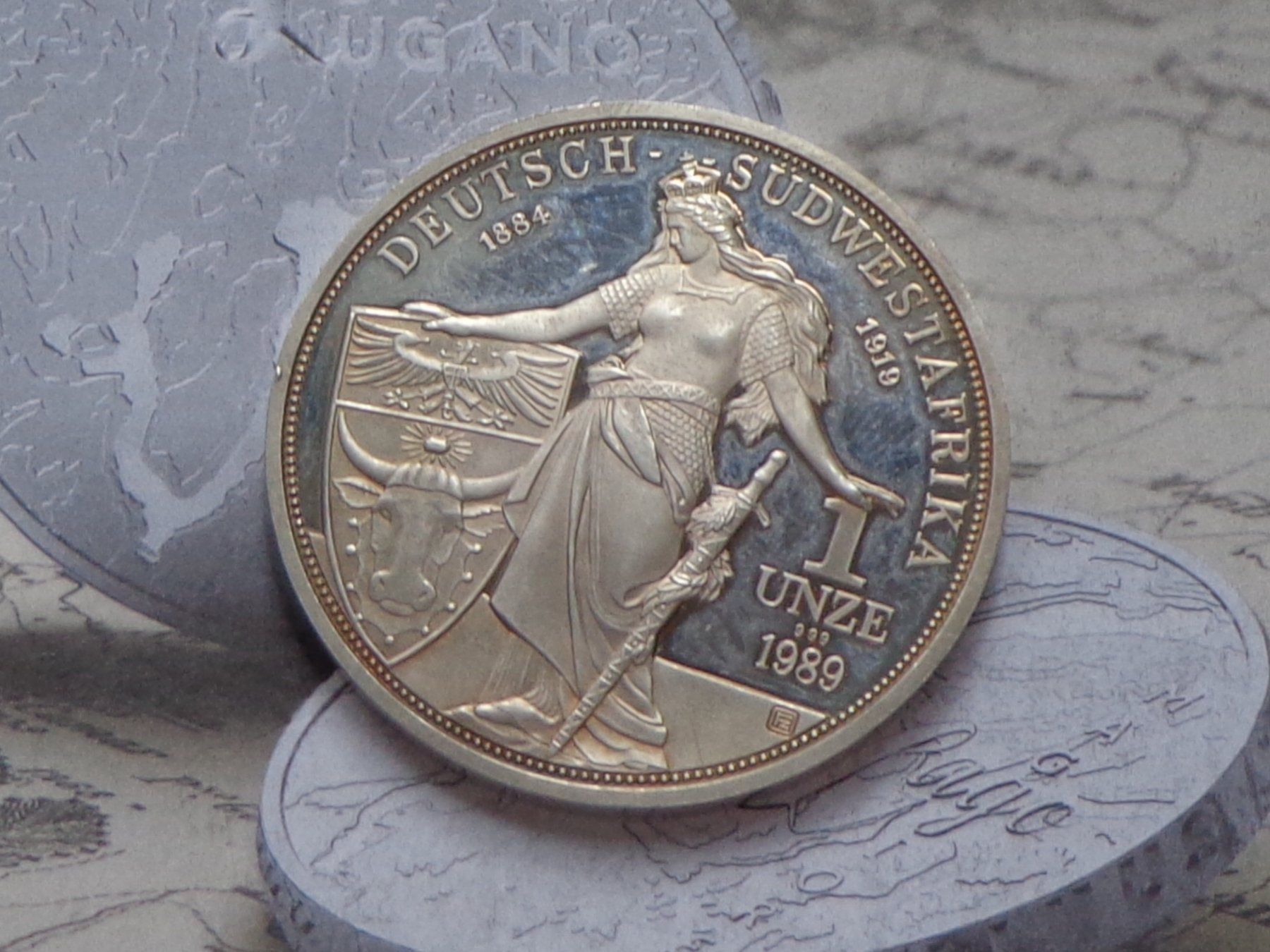 Namibie 1 unze 1989 Ag.999 Deutsch SudwestAfrika HYPER RARE (Gebraucht ...