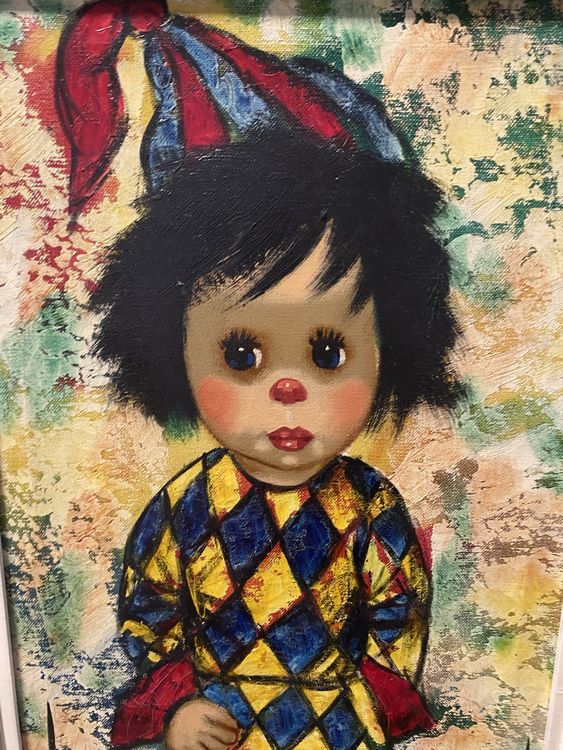 Ölgemälde Clown Bild Harlekin Nostalgie 70er Jahre (Gebraucht) in ...