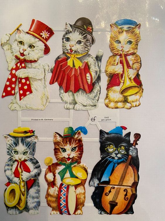 Oblaten Glanzbilder Nostalgie Katzen Katzenmusik (Neu und originalverpackt) in Luzern für CHF 3. ...