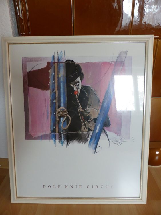 Kunstdruck von Rolf Knie "Musik Clown Circus" (Gebraucht) in Eppenberg für CHF 20 – nur Abholung ...