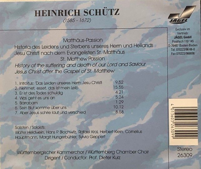 Schütz - Matthäus-Passion (Gebraucht) in Grüningen für CHF 4 – mit ...