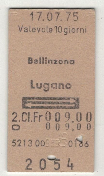 Billet de train SBB-CFF / Bellinzona-Lugano (Gebraucht) in La Tour-de-Peilz für CHF 1 – mit ...