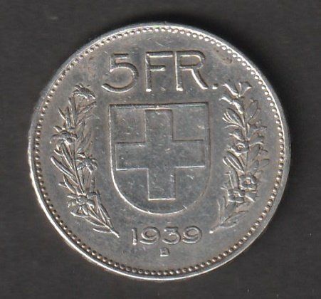 5 Franken 1939 | Kaufen auf Ricardo