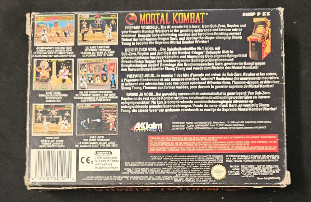 MORTAL KOMBAT SUPER NINTENDO PAL VERSION | Kaufen auf Ricardo