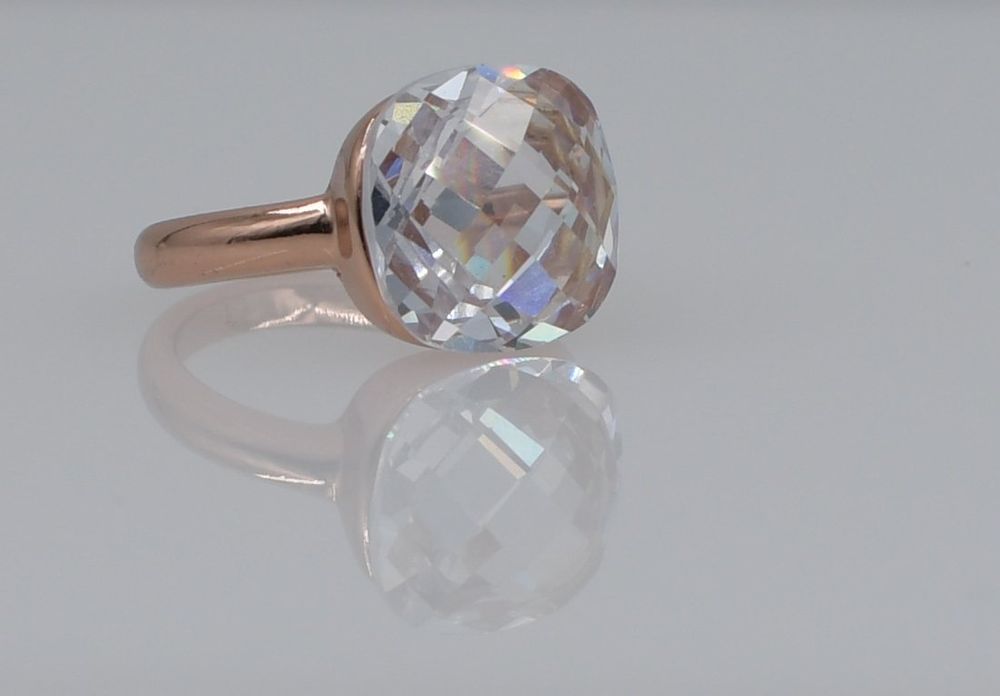 Fingerring Rose mit Glasstein | Kaufen auf Ricardo