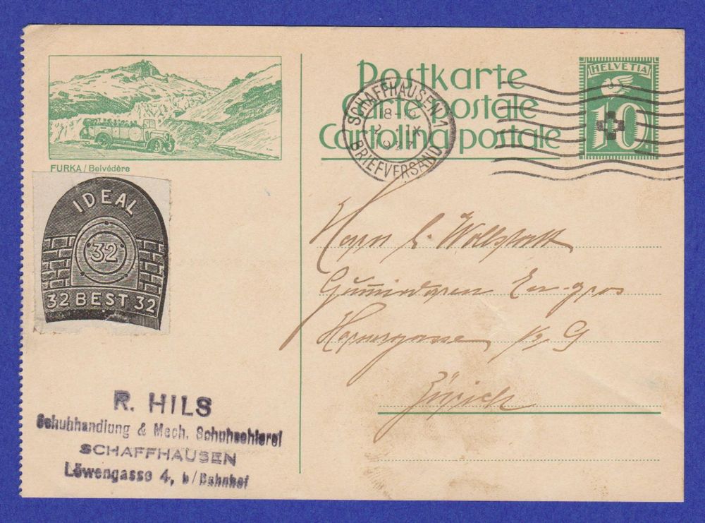 Schaffhausen : Absenderstempel + Vignette auf BPK | Kaufen auf Ricardo