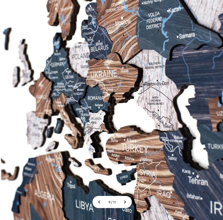 Enjoy the Wood - 3D Weltkarte aus Holz - handmade (Neu und originalverpackt) in Winterthur für ...