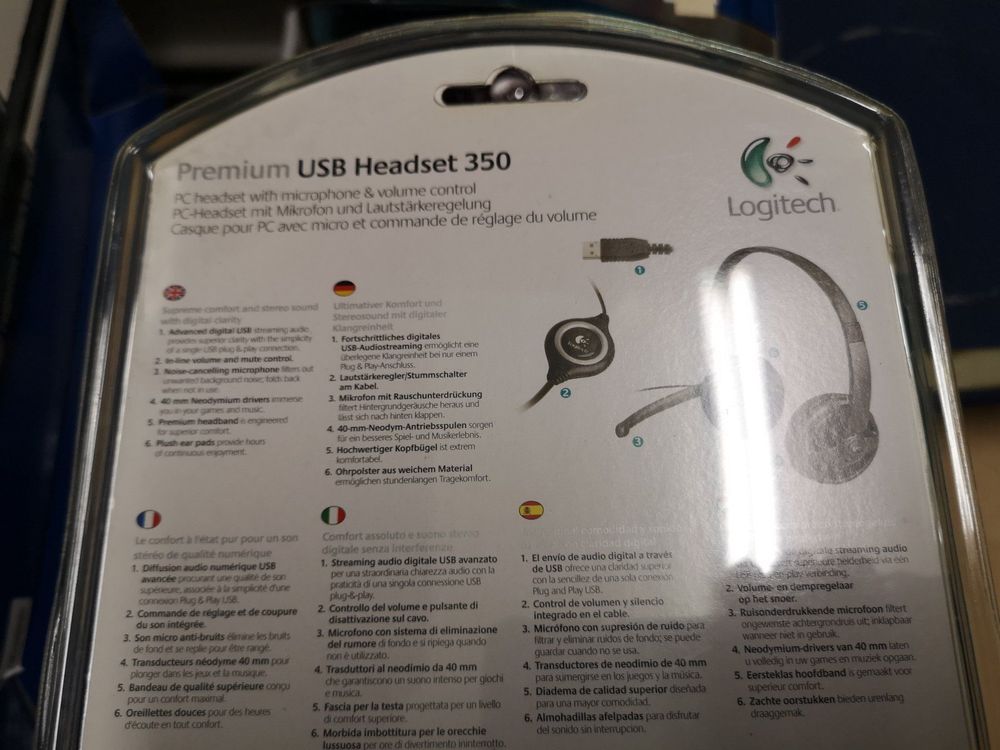 PC Premium Headset 350 Kopfhörer mit Mikro Logitech Neu OVP (Neu ...