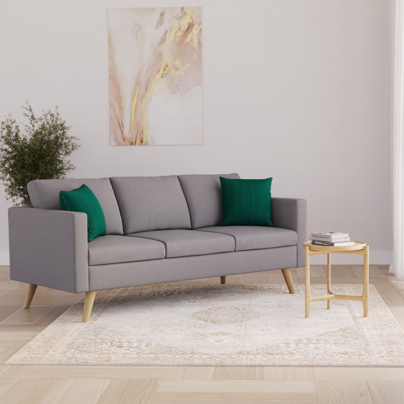 Stilvolle Sofa 3 Sitzer Grau Bild