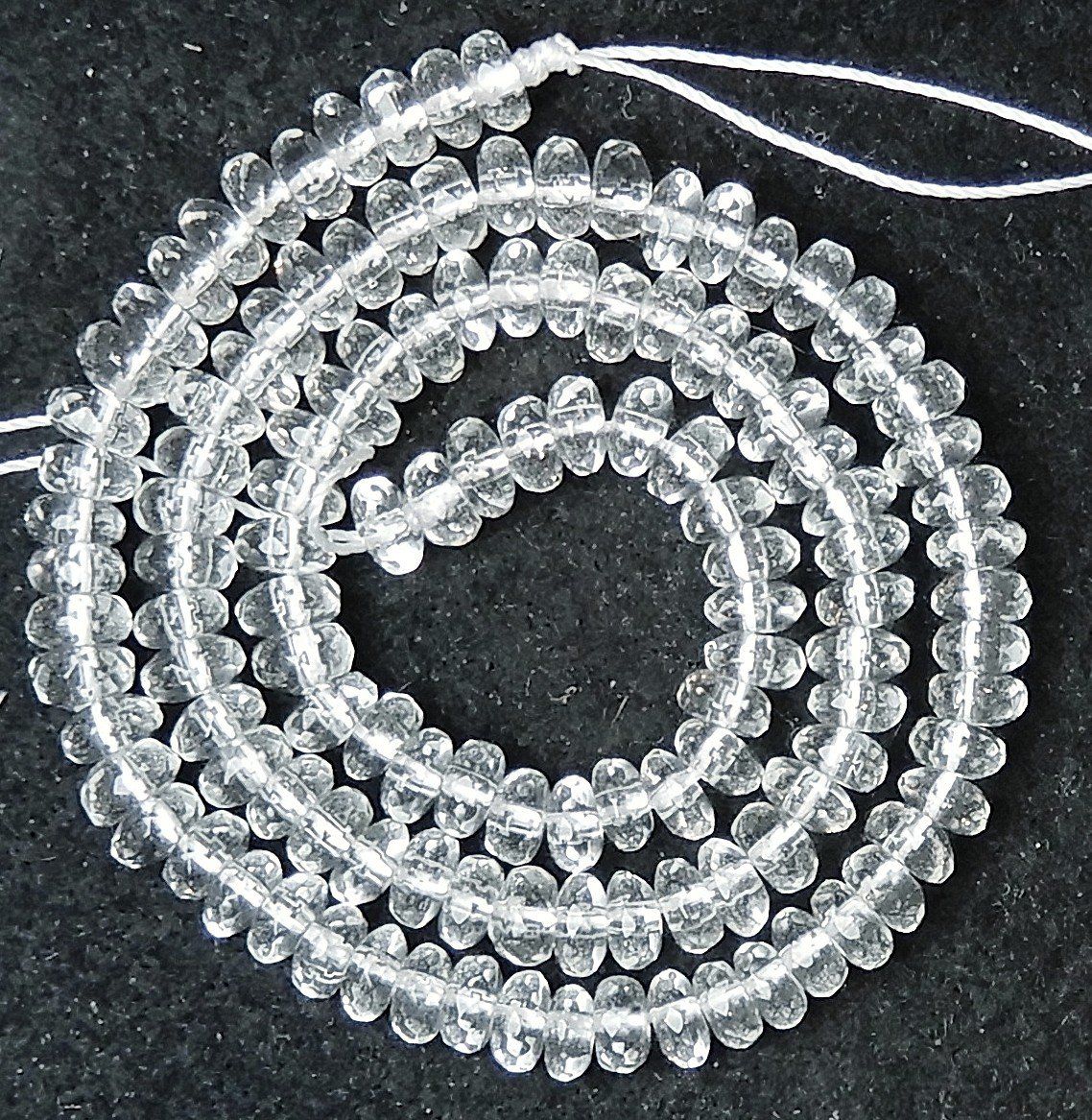 1 Strang echte Bergkristall Rondellen Perlen 6 x 3 mm facet. (Neu ...