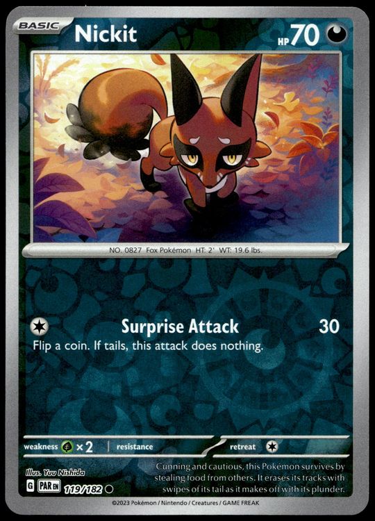 Pokémon Nickit 119/182 Rev. Holo EN SV04 Paradox Rift (Gebraucht) in Le ...
