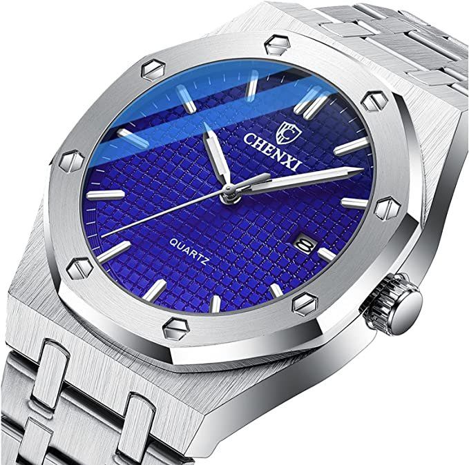 Edle Stahl Armbanduhr Herrenuhr Stahlband Kalender Datum | Kaufen auf ...