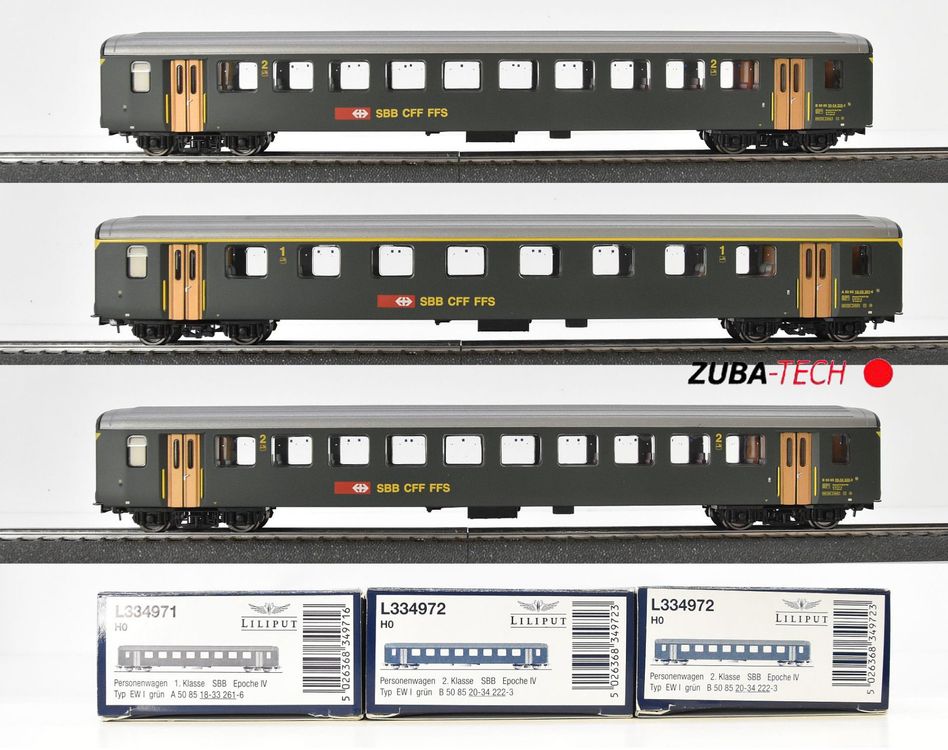 3x Liliput Personenwagen der SBB H0 GS mit OVP (Neu (gemäss Beschreibung)) in St. Gallen für CHF ...