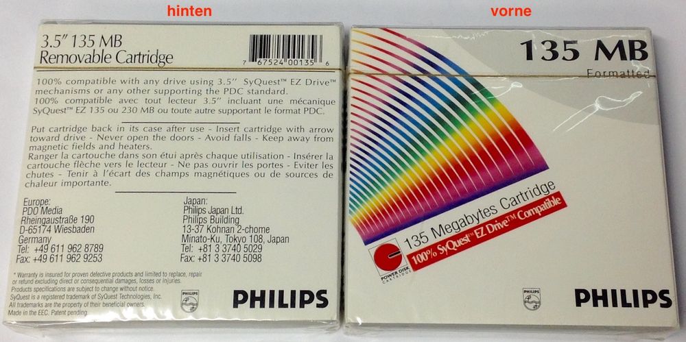 Philips 135MB Cartridge 3,5" EZ-Wechselplatte (Neu (gemäss Beschreibung)) in Reinach AG für CHF ...