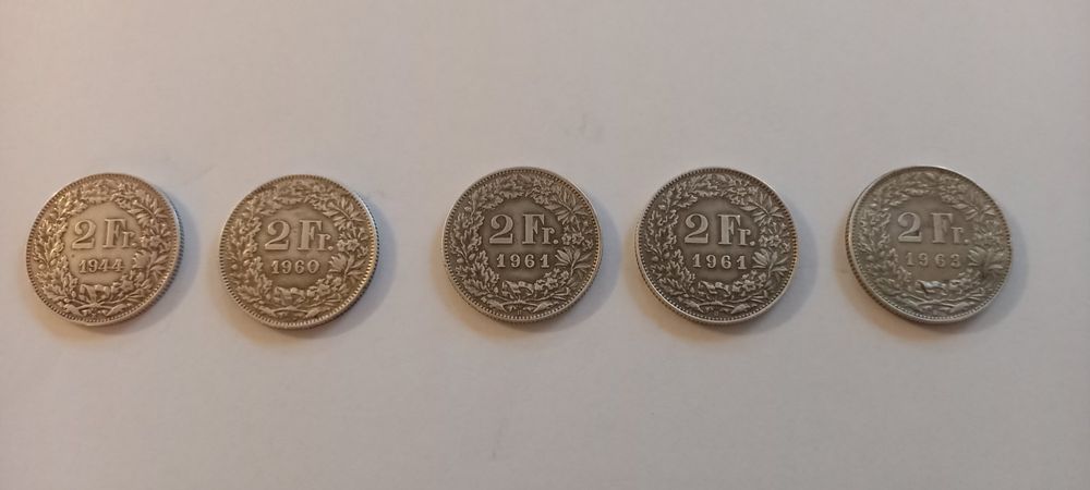 5 x 2 Franken Silbermünzen | Kaufen auf Ricardo