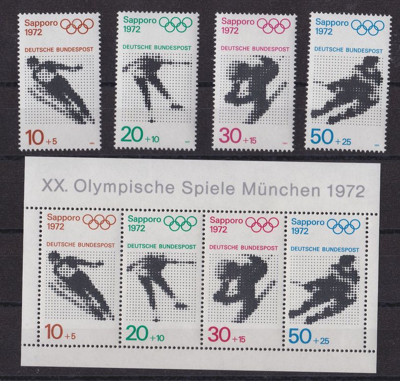BRD, OLYMPISCHE SPIELE 1972, SAPPORO UND MÜNCHEN, AUSGA.1971 (Gebraucht ...