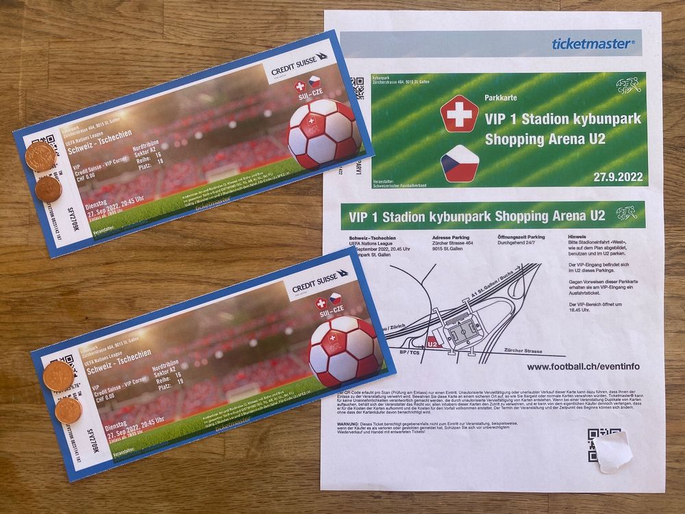 VIP Tickets UEFA Nat. League Schweiz vs.Tschechien 27 Sept. (Neu und ...