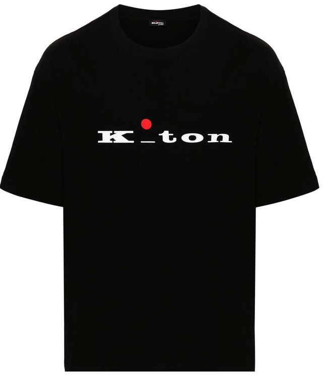 KITON Men's FLOCKED Logo T-Shirt Black GR.XL /NEU (Neu und ...
