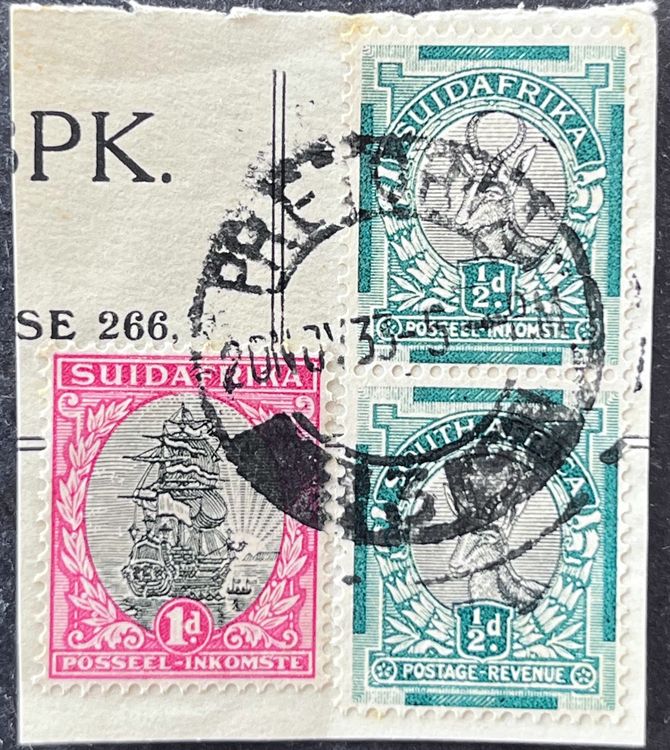 Südafrika 1d+1d POSSEEL-INKOMSTE Briefmarken (Gebraucht) in Chiasso für ...