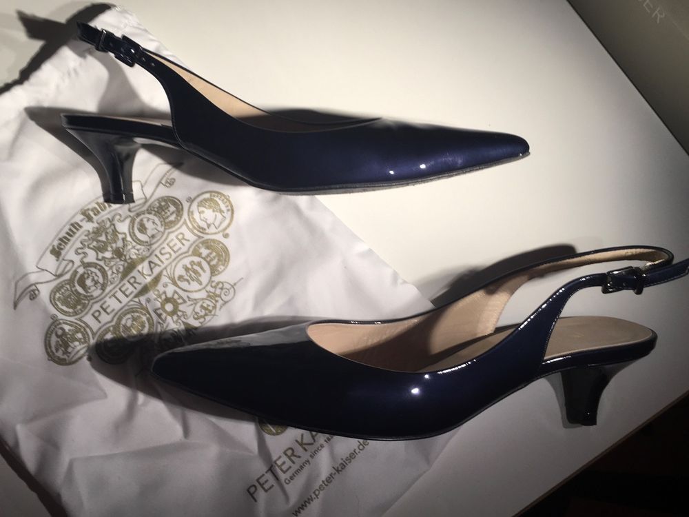 Peter Kaiser dunkelblauer Lackleder Slingback, Gr. 4,5/37,5 | Kaufen ...