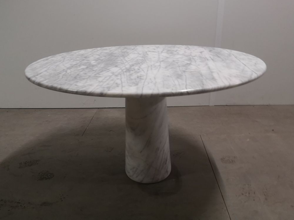 Moderner Mid-Century Esstisch aus weißem Marmor (Gebraucht) in ...